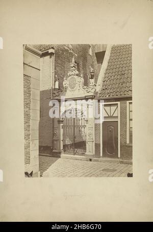 Gate of the red orphanage in Groningen, c. 1875 - c. 1900 photograph ...
