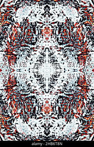 High contrast black and white grunge texture with irregular cracks and ...