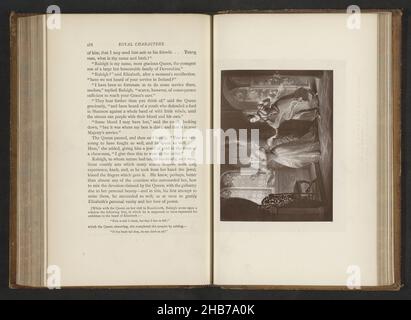 Queen Elizabeth reading the line written by Sir Walter Raleigh on the ...