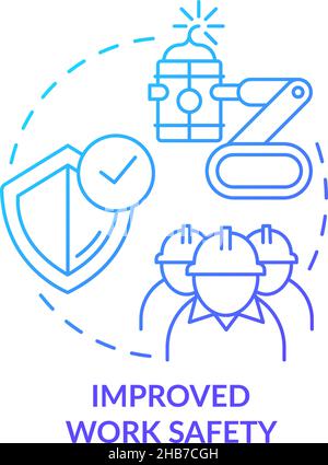 Improved work safety blue concept icon Stock Vector Image & Art - Alamy