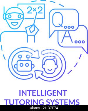 Intelligent tutoring system blue concept icon Stock Vector Image & Art ...