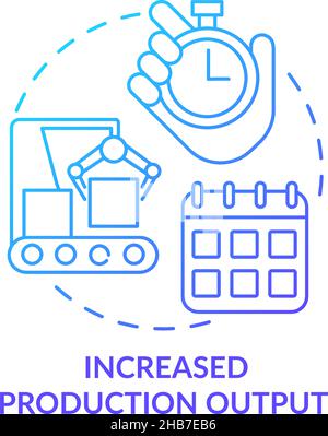 Increased operation output blue concept icon Stock Vector Image & Art ...