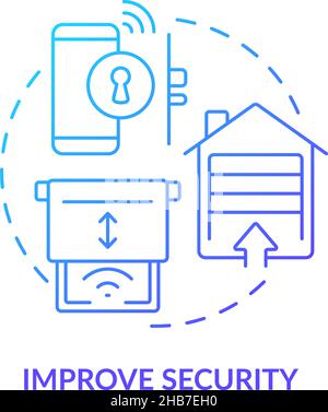 Improve security blue concept icon Stock Vector Image & Art - Alamy