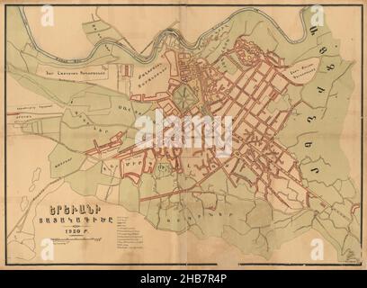 Yerevan Map, Old Yerevan Map, Retro Yerevan Map, Vintage Yerevan Map ...