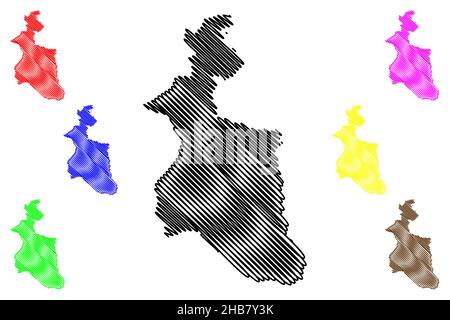 Longleng district (Nagaland State, Republic of India) map vector ...