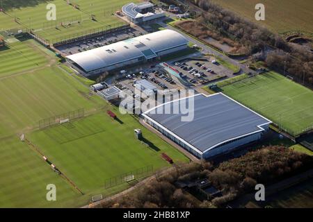aerial view of Manchester United's training ground at Carrington ...