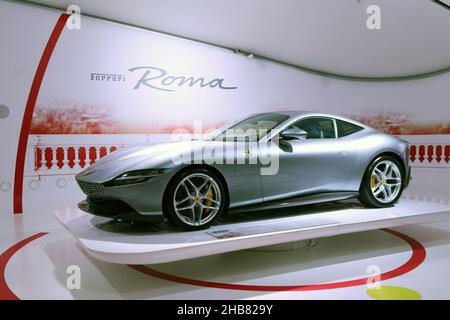 Italy, year 2019, Ferrari Roma super car, italian design, silhouette ...