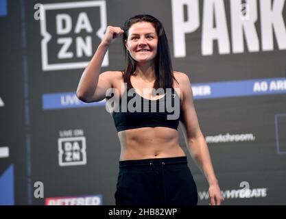 Sandy Ryan during a weigh in at the Albert Hall, Manchester. Picture ...