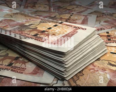 Money of Uganda. Shilling bills. UGX banknotes. 1000 Ganga. Business ...