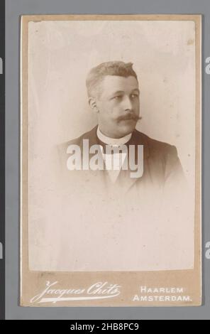 Portrait of an unknown man with a mustache, Jacques Chits, c. 1882 - c ...