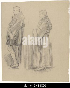 Preliminary study for the first Bossche Wand: Three studies of a Monnik ...