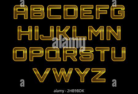Perforated metal alphabet set, isolated over the black background Stock ...