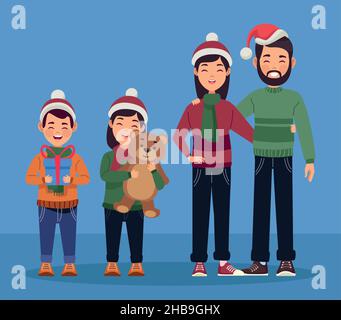 group of family members characters vector illustration design Stock ...