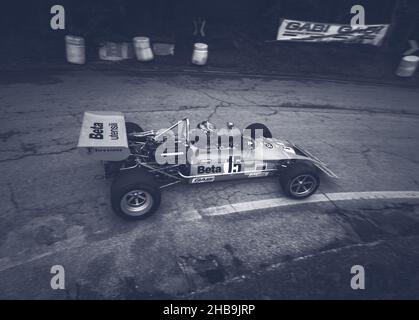 PES, ITALY - Oct 15, 2021: A vintage March 2 car in a race in Pesaro ...
