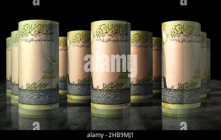 Bahrain Dinar money pack 3d illustration. BHD banknote bundle stacks ...