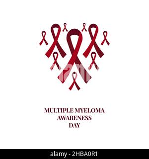 Burgundy awareness ribbon as symbol of Multiple Myeloma, oral cancer ...