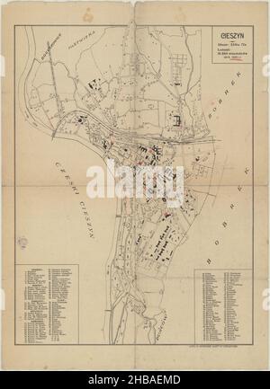 Cieszyn Map, Map of Cieszyn, Old Cieszyn Map, Retro Cieszyn Map ...
