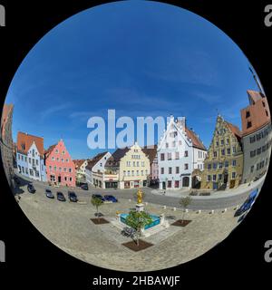 The idyllic market place of Wemding in Swabia Stock Photo - Alamy