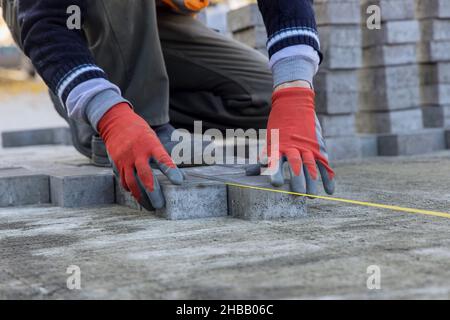 Brick walkway with running bond pattern - USA Stock Photo - Alamy