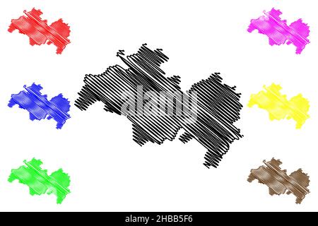 Malerkotla district (Punjab State, Republic of India) map vector ...