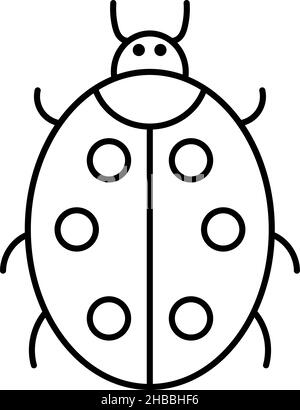 Ladybug vector icon outline isolated, garden, eps 10 Stock Vector Image ...