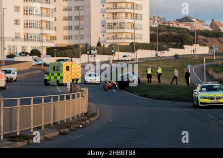 RTC car and Motorbike closing main road Stock Photo - Alamy