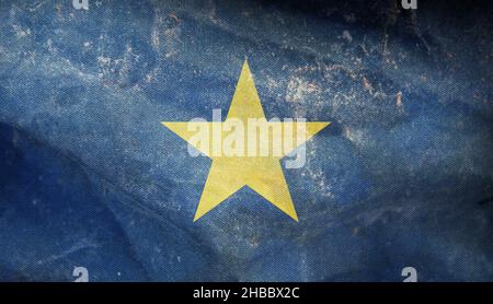 Top view of Republic of Texas 1836 1839 , USA flag, no flagpole. Plane ...