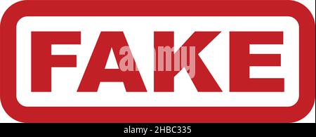 Red Fake Rubber Stamp Isolated On White Background Stock Vector Image ...