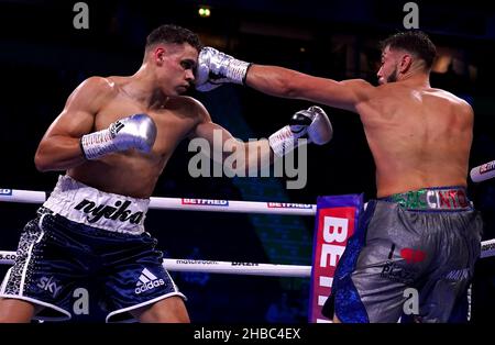 David Nyika and Anthony Carpin (right) during a weigh in at the Albert ...