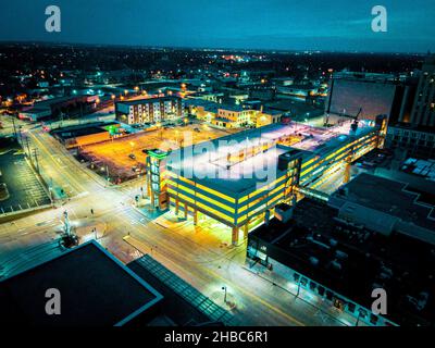 Downtown Appleton Wisconsin in the early morning before people start ...