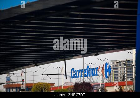 Bucharest, Romania - December 09, 2021: The logo of the French ...