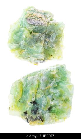 raw crystal of chrysopal gemstone on white Stock Photo - Alamy