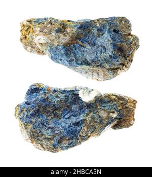 Stone lazulite, isolated on white background, raw rock of lapis lazuli ...