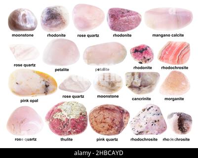 pebble of Thulite (rosaline) gemstone isolated Stock Photo - Alamy