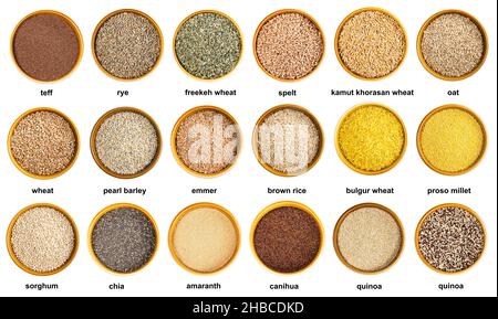 background - various rice grains with names Stock Photo - Alamy