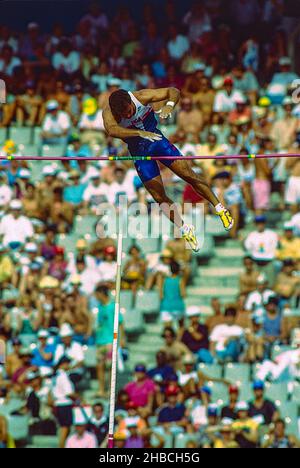 David Volz (USA) competing in the pole vault at the 1992 Olympic Summer ...