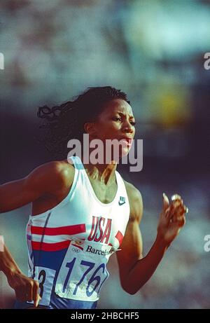 Rochelle Stevens (USA) competing in the women's 400m R1 at the 1992 ...