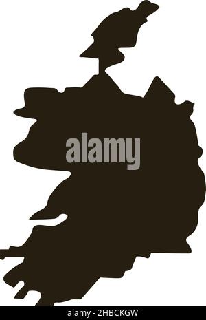 Ireland - solid black silhouette map of country area. Simple flat ...