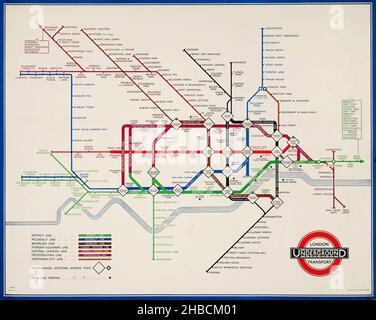 LONDON: Vintage Underground / Tube map, 1937 Stock Photo - Alamy