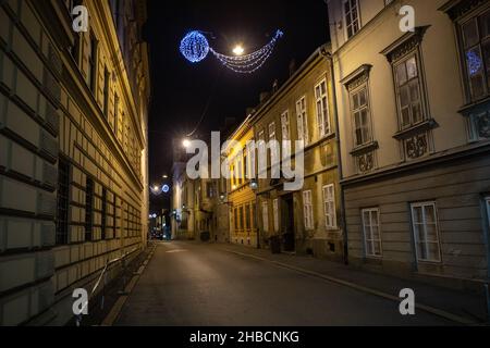 Zagreb, Croatia – December 2021. Advent, Christmas decorations in the ...