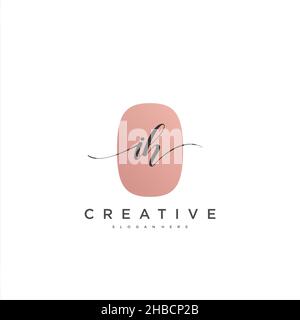 HI Initial handwriting minimalist geometric logo template vector art ...