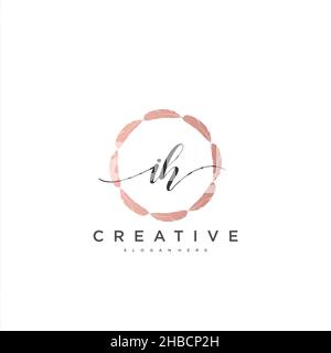 HI Initial handwriting minimalist geometric logo template vector art ...