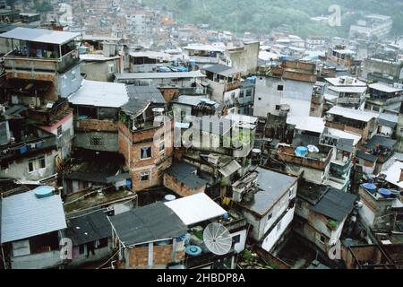 Overcrowded Rio de Janeiro Favela Depicting Social Differences in ...