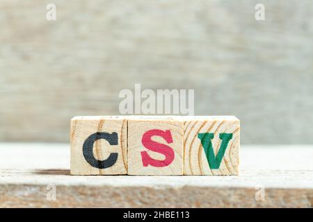 Alphabet letter with word CSV (Abbreviation of Computer system ...