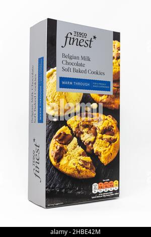 Tesco Finest Belgian Milk Chocolate Cookies Stock Photo - Alamy