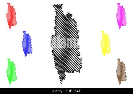 Mamit district (Mizoram State, Republic of India) map vector ...