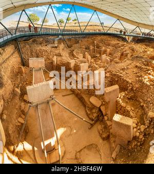 Ancient ruins of the oldest civilization; Gobekli Tepe, Turkey Stock ...