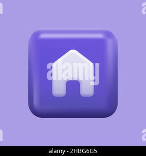 Home symbol icon - purple simple, isolated - vector illustration Stock ...