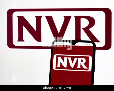 In this photo illustration, NVR, Inc. (Label) logo seen displayed on a ...