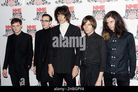 Rhys Webb (L) and Faris Badwan of The Horrors the VO5 NME Awards held ...